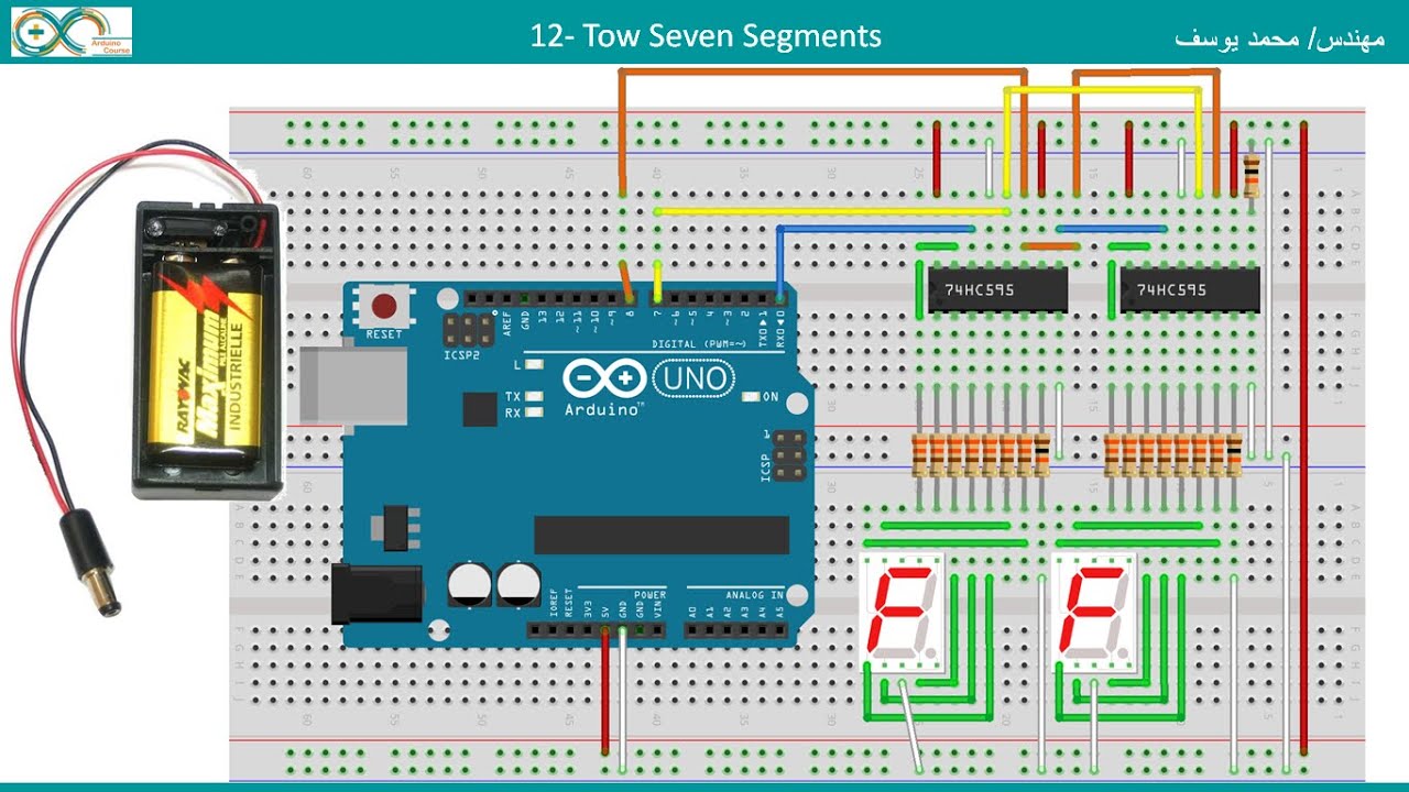 12- Arduino tow seven segments - YouTube
