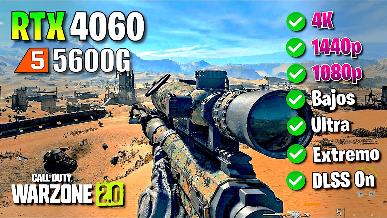 RTX 4060 Call of Duty : Warzone 2 Gráficos Máximos 🔴 1080p - 1440p - 4K ...
