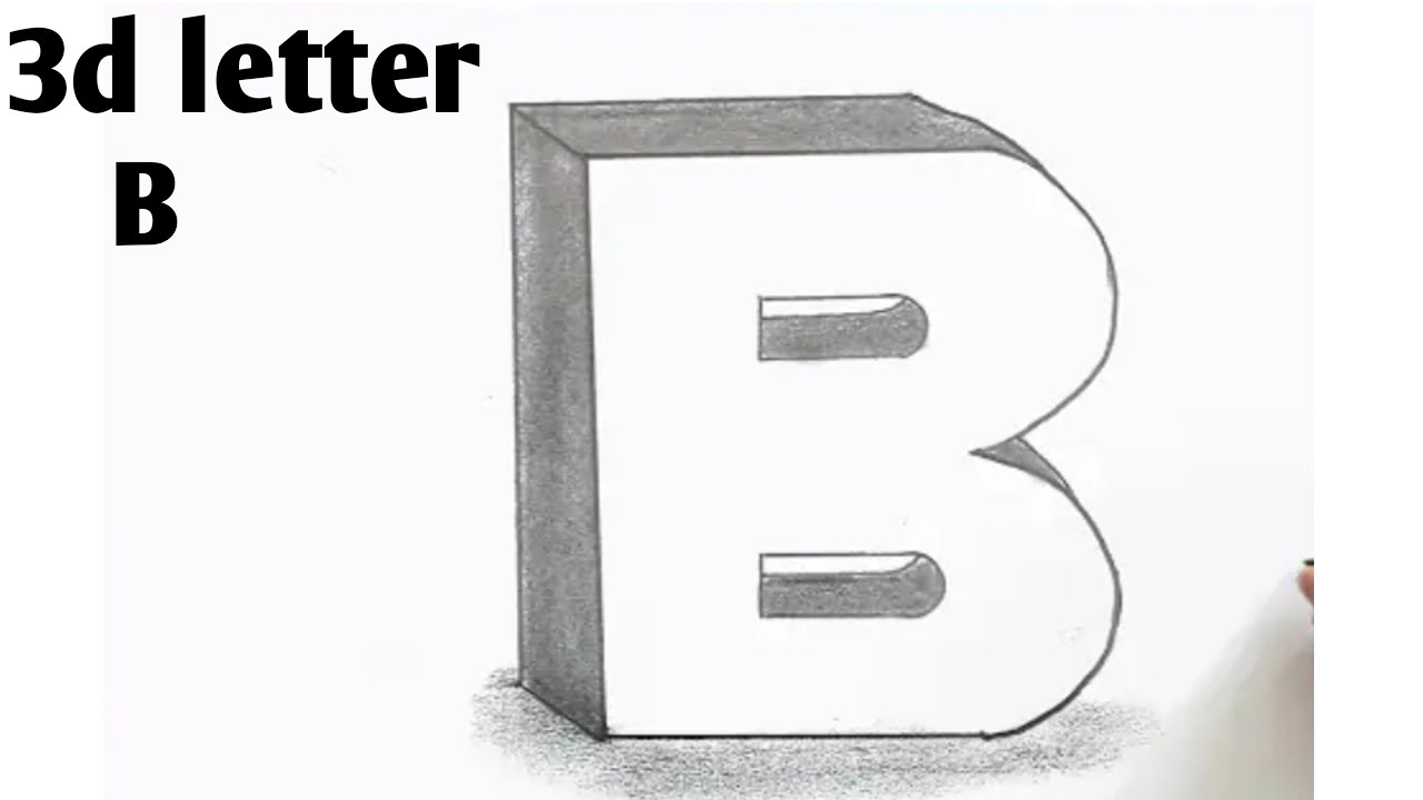 3d letter drawing B /easy drawing for beginners - YouTube