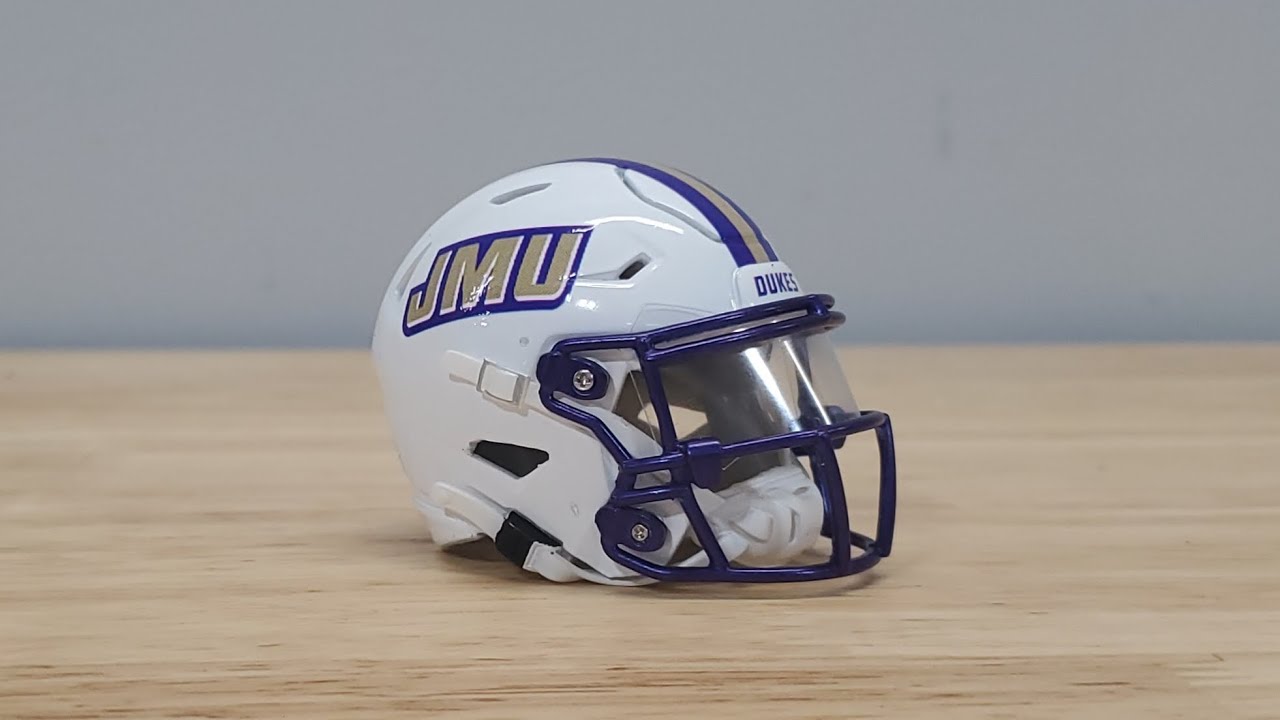 James Madison Dukes 3d Printed Speedfle Football Helmet - YouTube