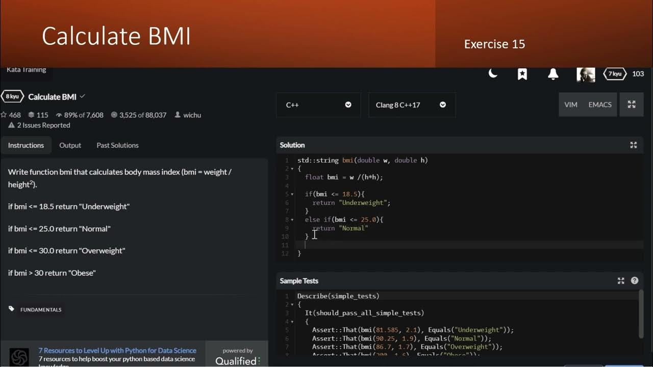 15- Calculate BMI in C++ بالعربي - YouTube