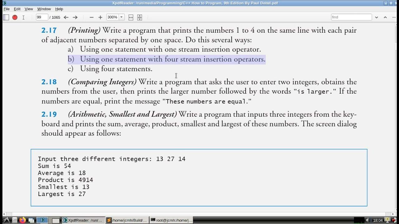 C++ How to Program, 9/E (Deitel & Deitel), exercise 2.17 - YouTube