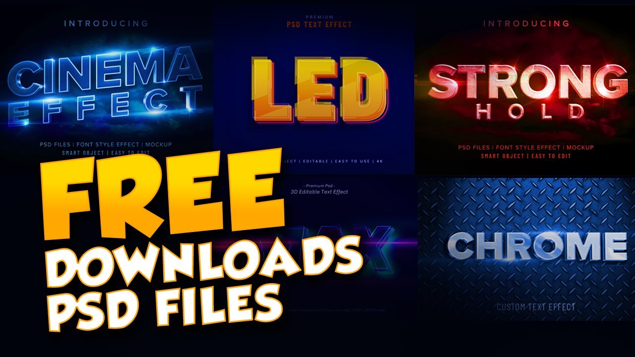 FREE 3D TEXT EFFECT PSD FILE - FREE DOWNLOAD (Part 1) - YouTube