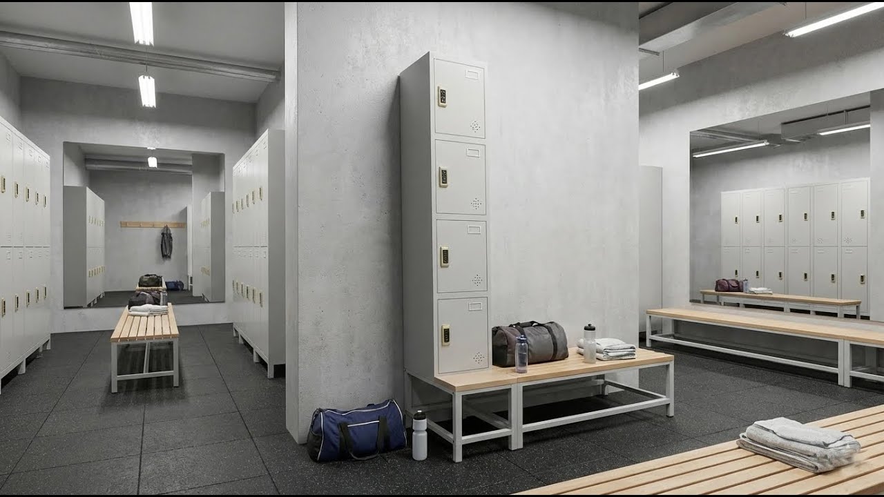 4 Doors Steel Locker With Chair Installer - YouTube