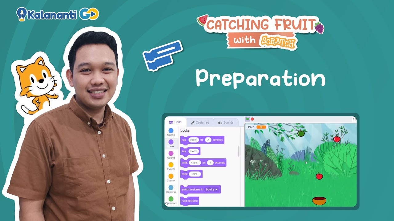 Part 0 Preparation - Membuat Game Catching Fruit di Scratch - YouTube