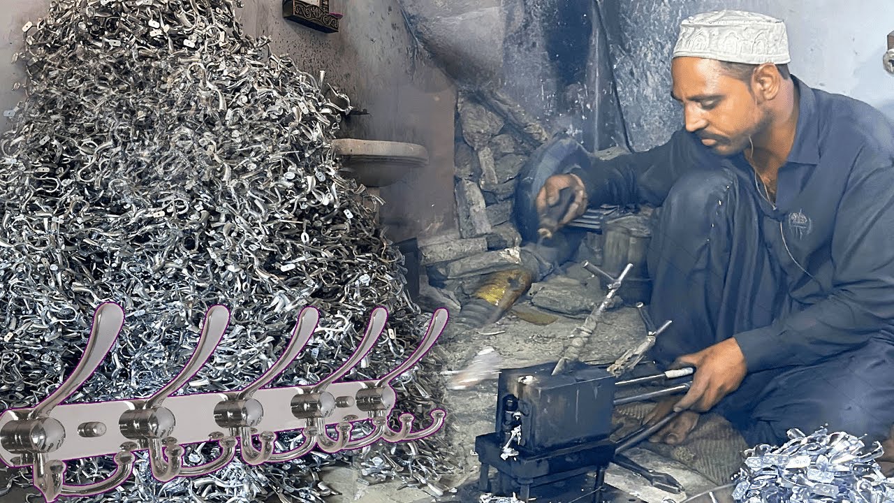 Stainless steel wall hanger manufacturing for clothes || How to Make ...