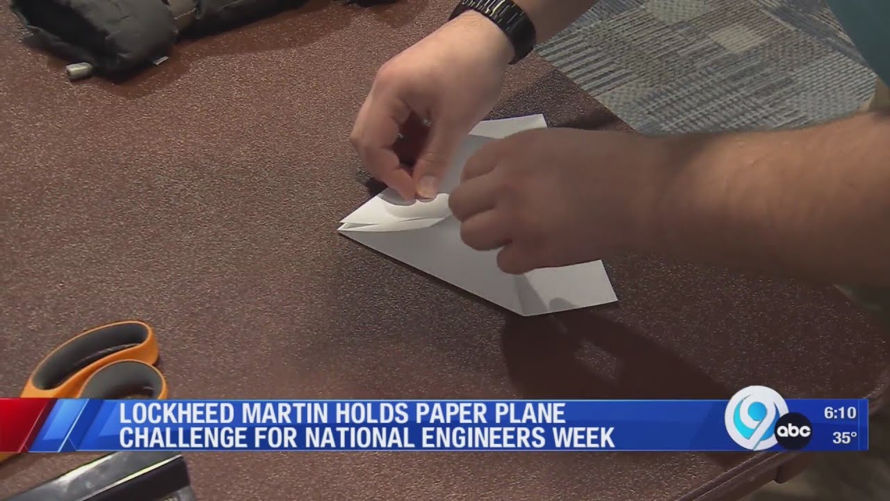Lockheed Martin hold paper plane challenge for National Engineers Week - YouTube