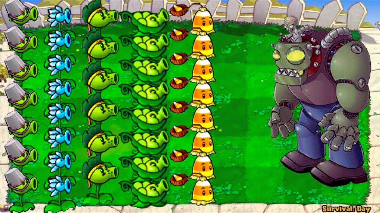 Bucket Peashooter vs Mini Snow Pea vs All Zombies Dr Zomboss - Pvz Batt ...