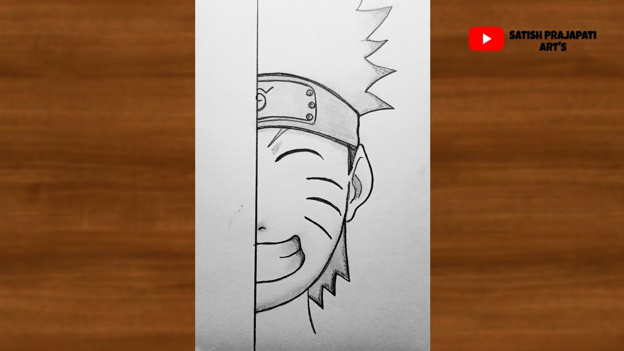 How to draw naruto uzumaki half face || very easy drawing || anime ...
