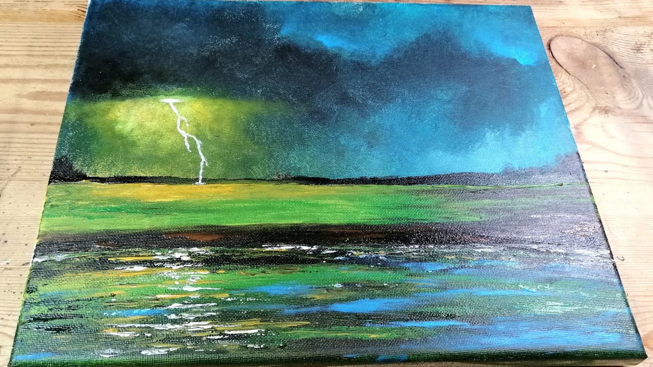 How to Paint Storm Landscape/ Acrylic Painting for Beginners/ #62 - YouTube