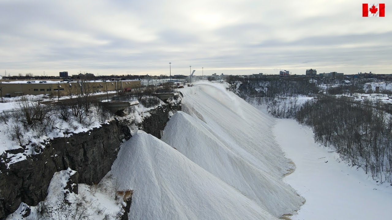 INCREDIBLE snow dump site after 75cm snowfall in Montreal/Canada 🇨🇦 ️ ️ ...