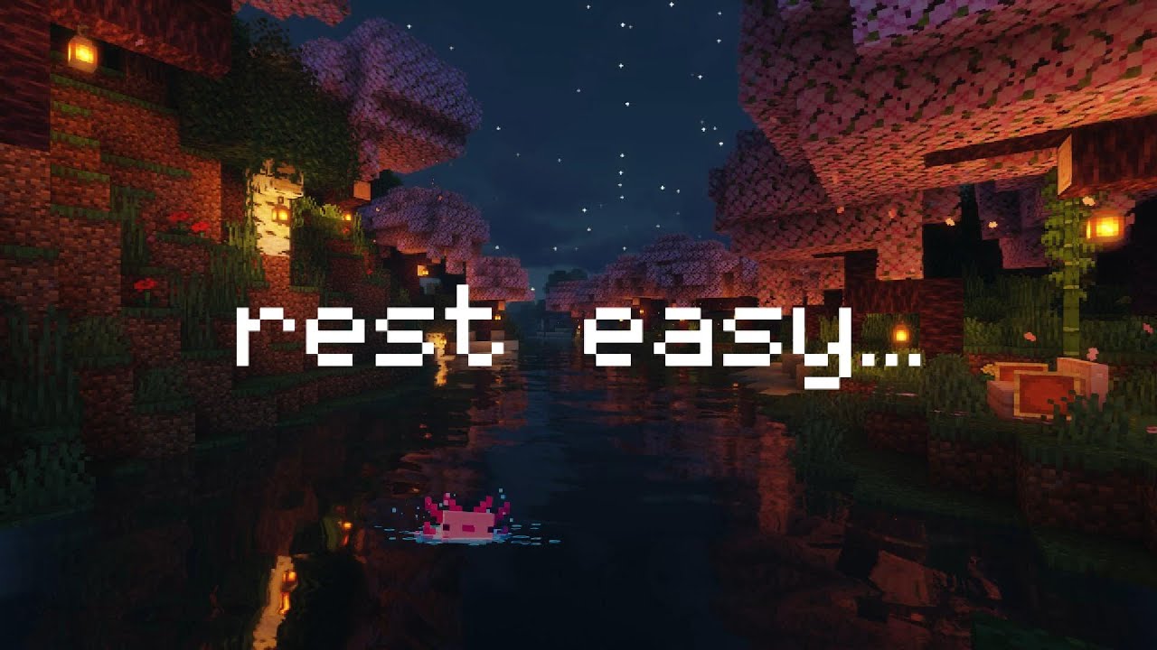 peaceful minecraft music with soft rain for sleeping or working ...