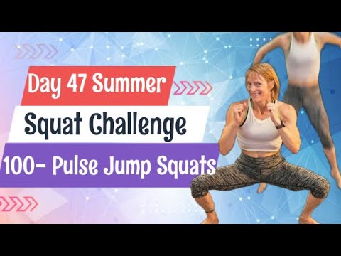 Summer Squats Challenge Day 47 | 100 Pulse, Pulse, Jump Squats! - YouTube