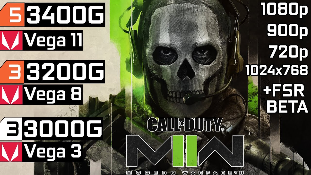 Call of Duty Modern Warfare II - Ryzen 3 3200G Vega 8 - Ryzen 5 3400G ...