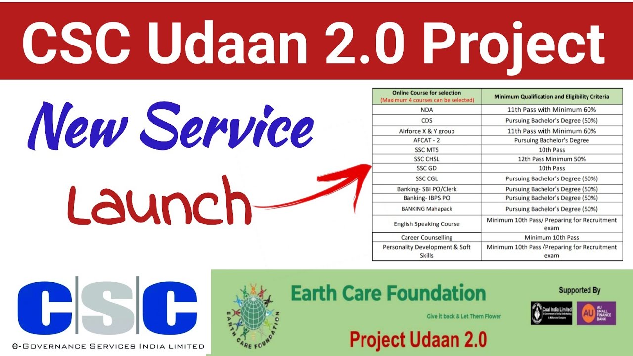 CSC New Project Udaan 2.0 | csc new service | csc - YouTube