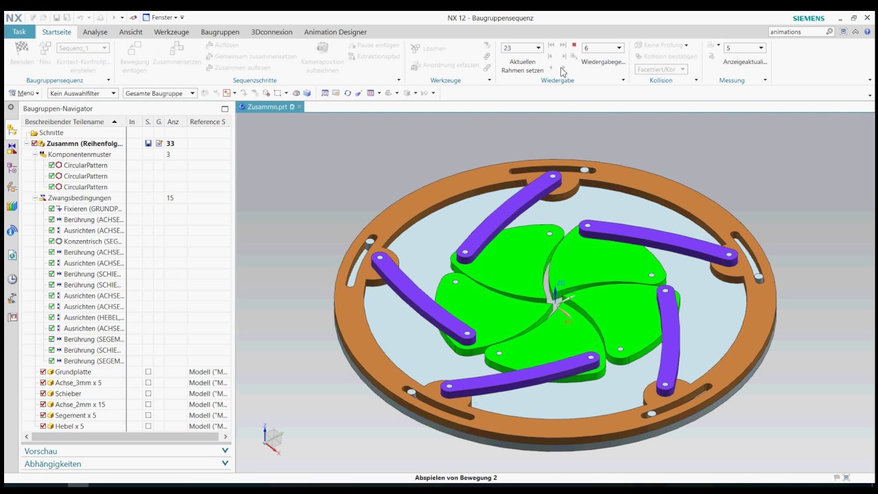SIEMENS NX - Mechanical Iris - first test - YouTube