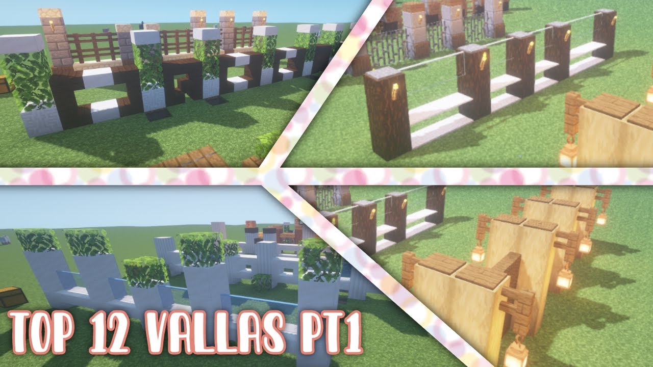 MINECRAFT TUTORIAL #4| TOP 12 CERCAS DECORATIVAS PARA DECORAR TU CASA ...