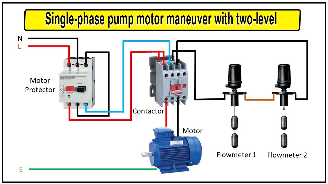 Single-phase pump motor maneuver with two-level Connection | fully ...