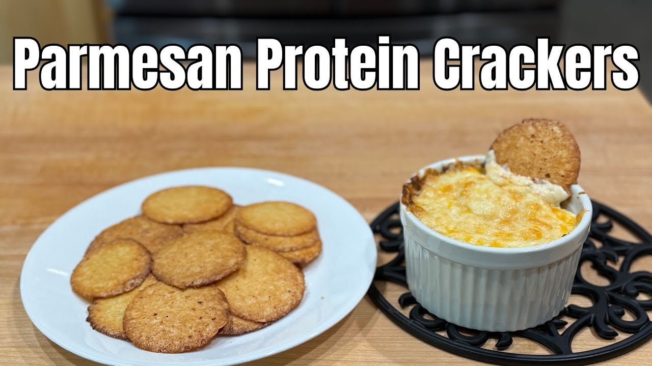 2 Ingredient Parmesan Protein Crackers - Just 2g TOTAL carbs per 6 ...
