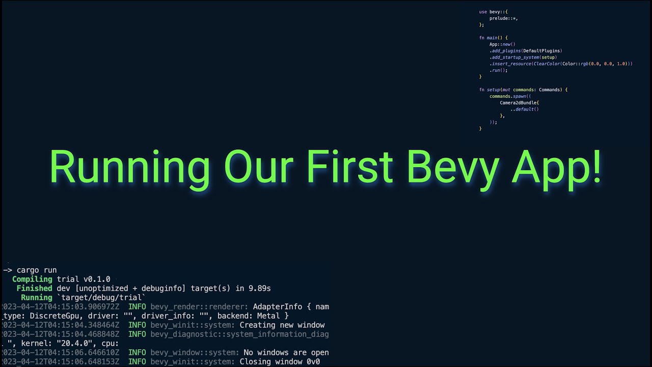 Setup And Running Our First Bevy App - YouTube