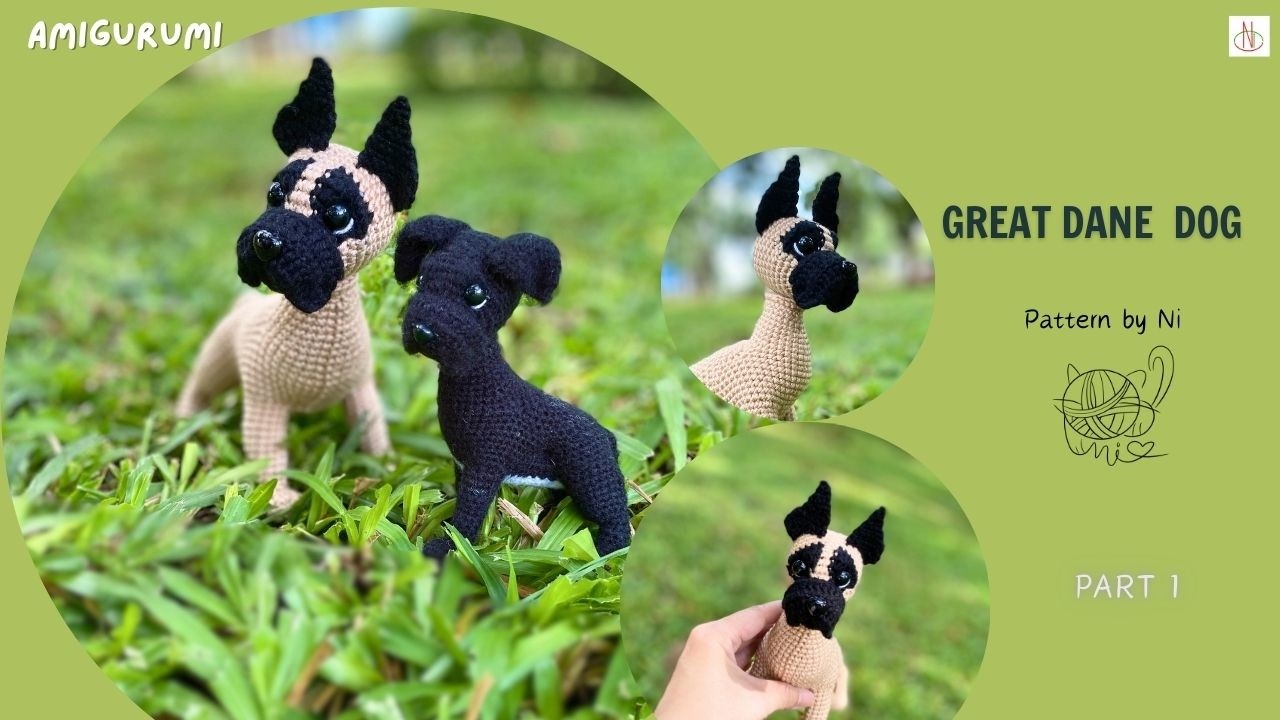 Crochet Great Dane Dog Pattern | Part 1 | amigurumi crochet | Ni ...