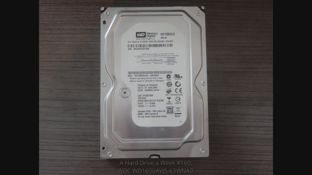 A Hard Drive a Week #160: WDC WD1600AVJS-63WNA0 (538) (160 GB, 7,200 ...