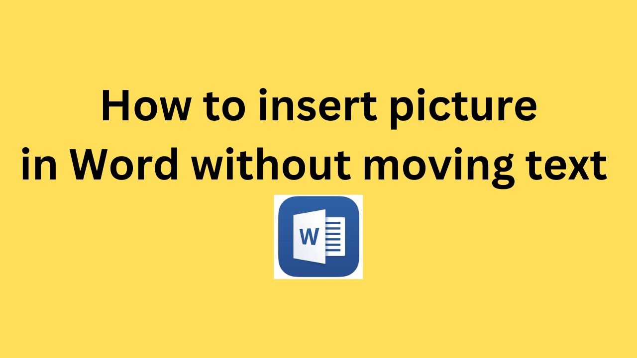 How to insert picture in Word document without moving text - YouTube