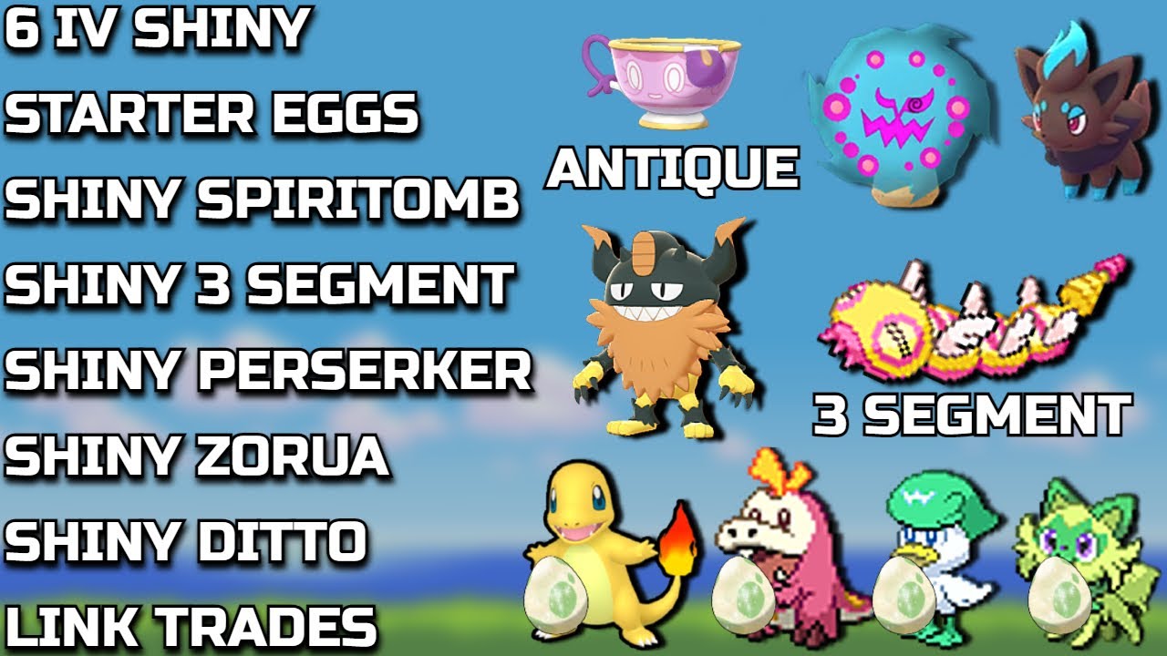 FREE Shiny Starter EGG Link Trades 3 SEGMENT DUDUNSPARCE Shiny ...