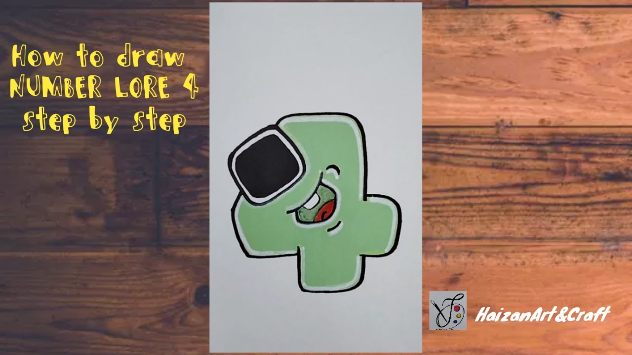 How to draw ALPHABET LORE NUMBER 4 Addition series #youtubevideo# ...