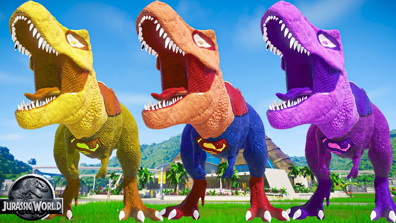 Tyrannosaurus Rex Superman Vs Indominus Rex Spiderman Dinosaurs