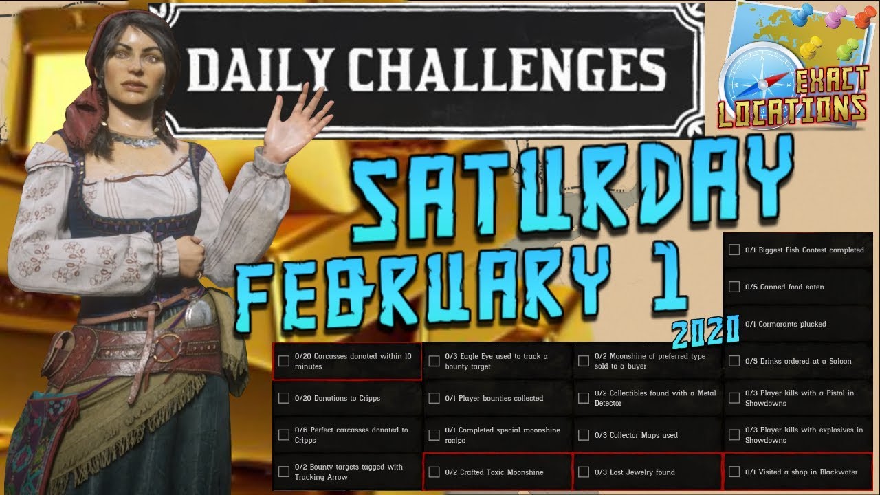 Daily Challenges Madam Nazar Cormorant Locations RDR2 Red Dead Online ...
