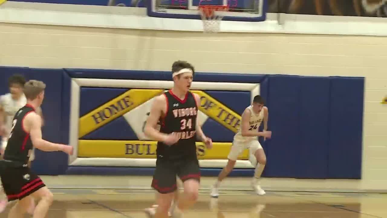 In first game ranked number one Viborg-Hurley boys escape Baltic with one point win - YouTube