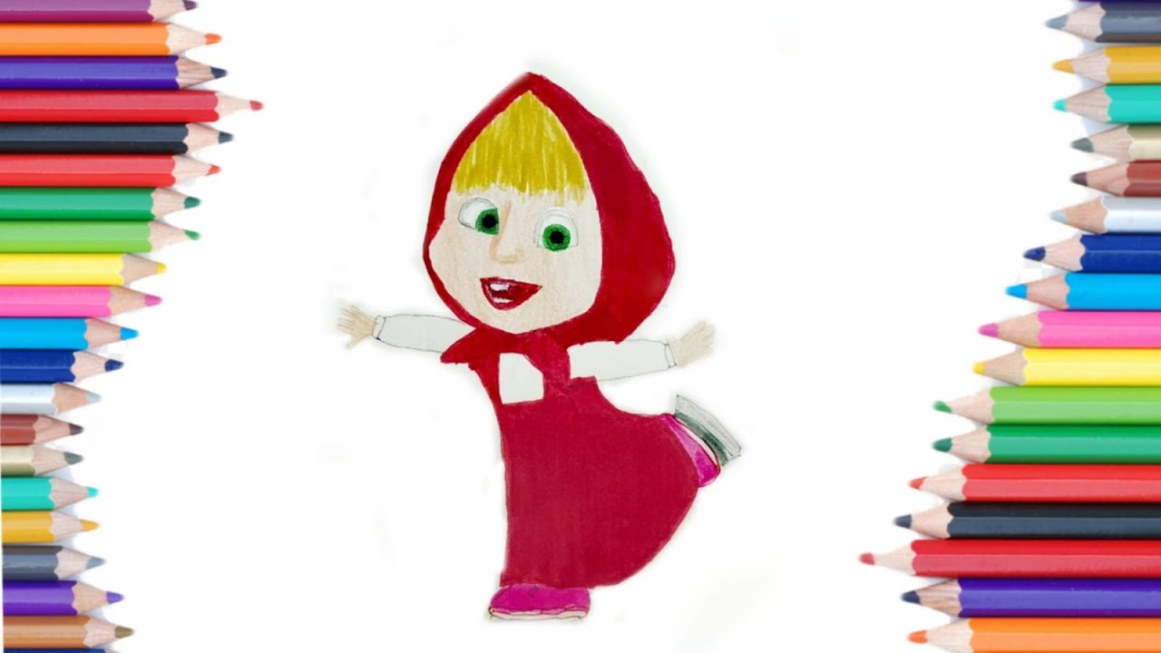 How to draw masha//masha and the bear//Step by step//Easy cartoon ...