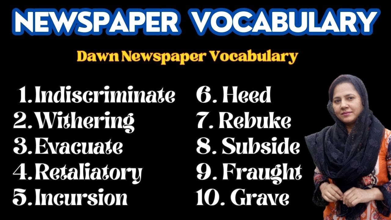 Newspaper vocabulary - Dawn Newspaper Vocabulary With Meaning - YouTube