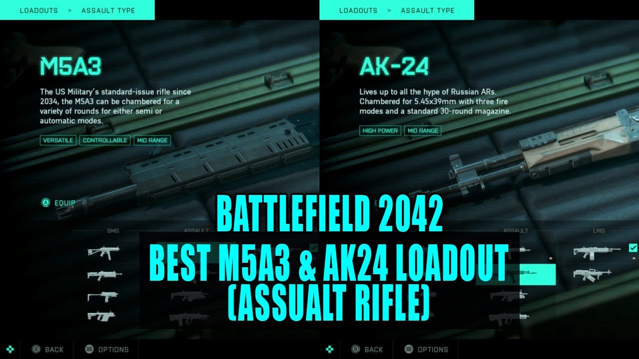 Battlefield 2042: Best M5A3 and AK24 Loadout (Assualt Rifle) - YouTube