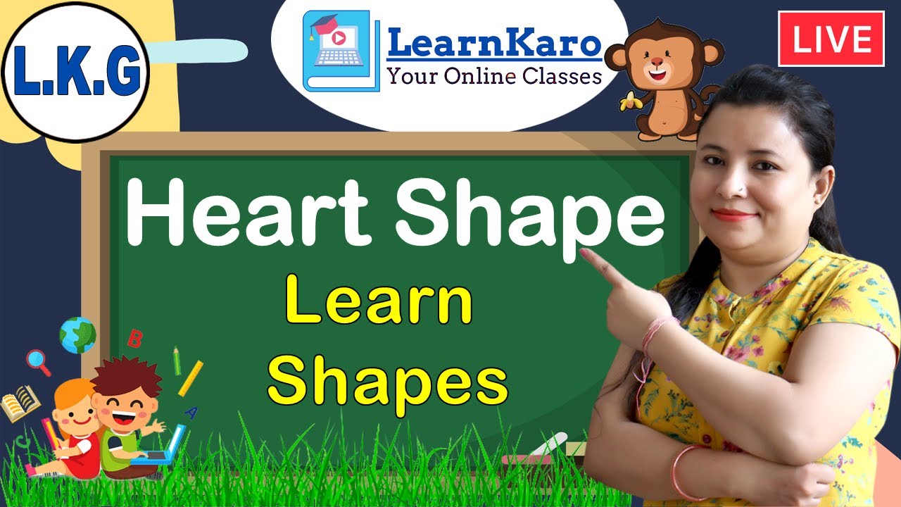 Learn Shapes | Heart Shape with Animations Activity for L.K.G. Kids ...
