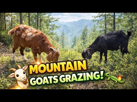 Beautiful Mountain Goats Grazing 🌿 | Nature Animal Video | Wild Goats #goats #goatsgrazing #animals 