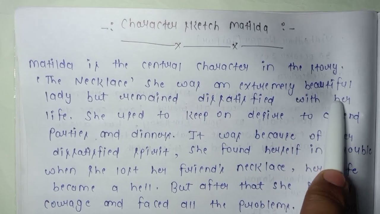 character sketch of matilda/character sketch of matilda class 10 ...