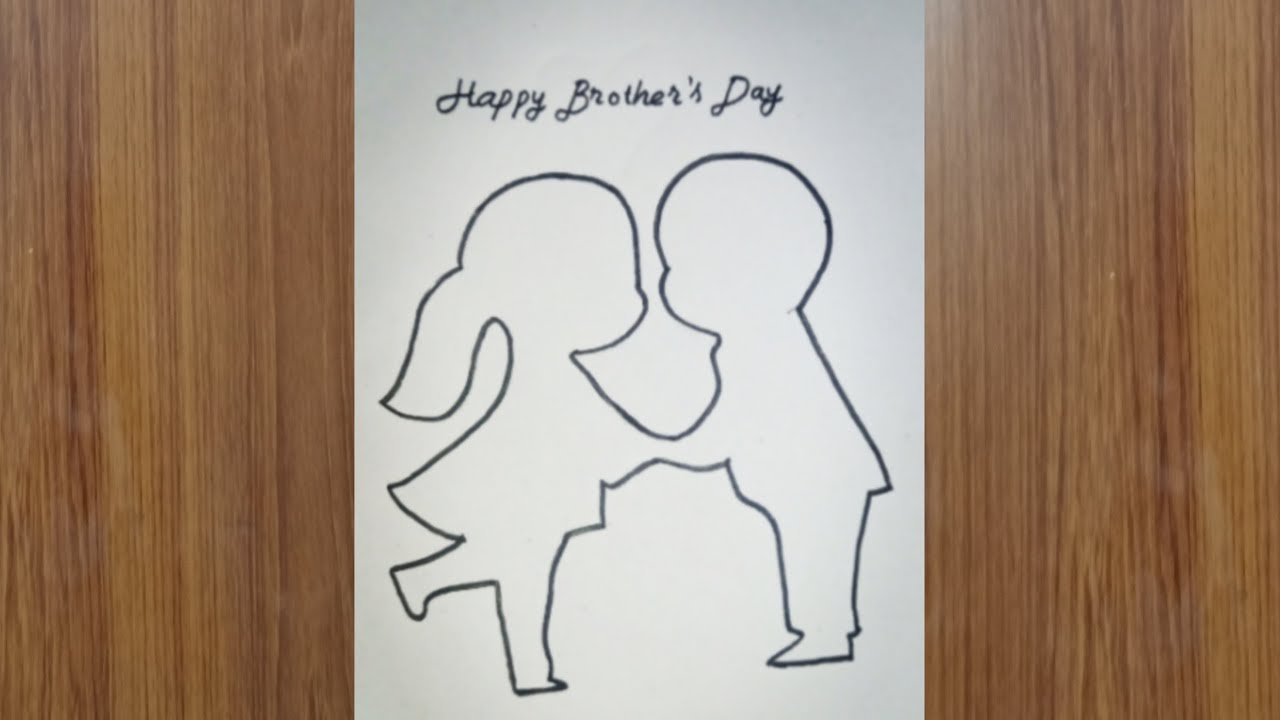 How to draw brother's day drawing | brother & sister love sketching ...