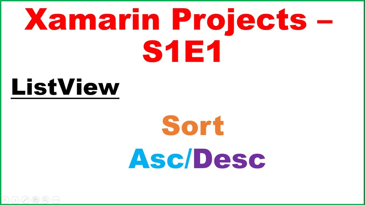 Xamarin Projects S1E1 : ListView - Sort Ascending and Descending - YouTube