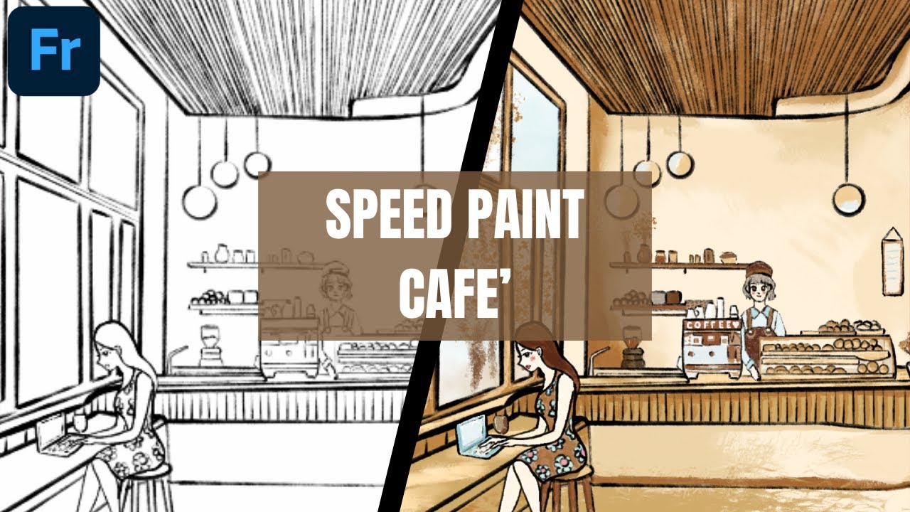 Speed Paint Cafe' | Digital Illustration | AMMi - YouTube
