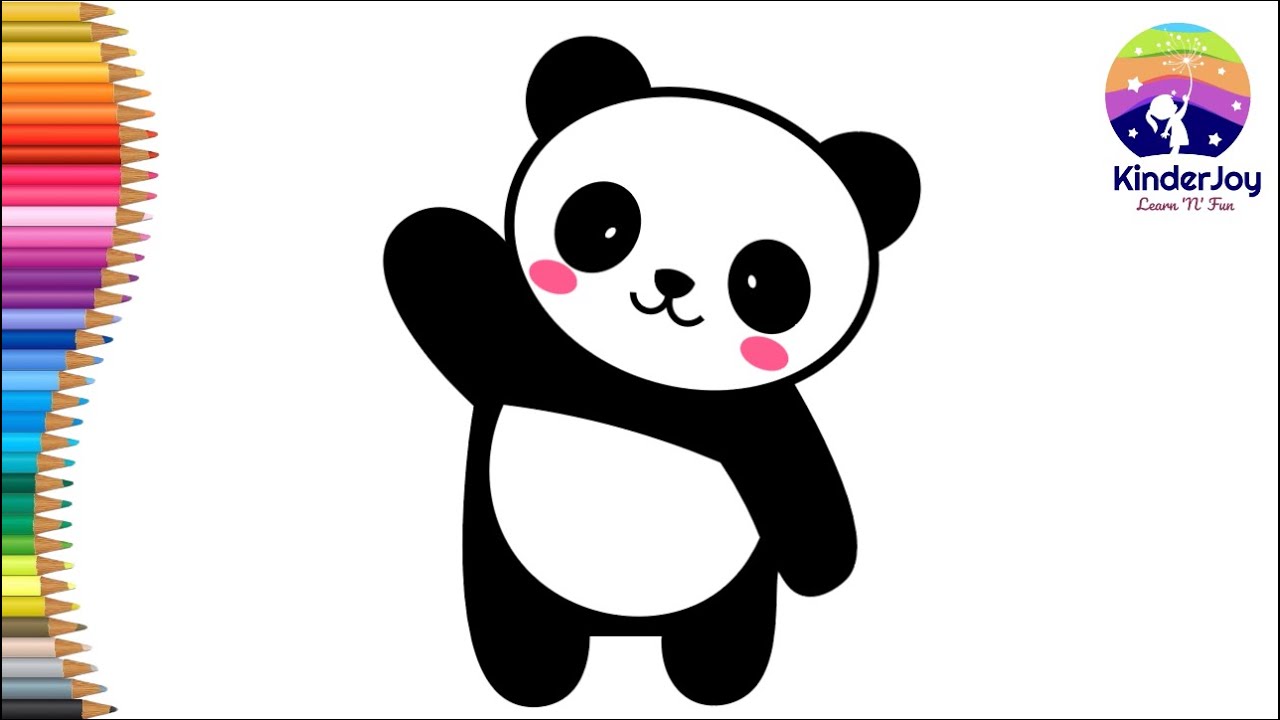 How to draw a Panda for kids|Easy drawing |Step by step | #kinderjoyart ...