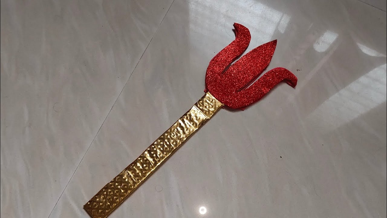Trishool making for fancy dress | Trishool for devi alankar | Chintus ...