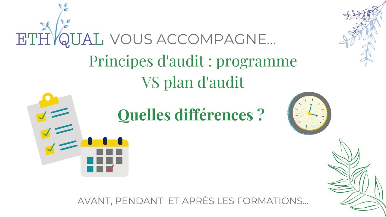 Programme et plan d’audit : quelles différences ? - YouTube