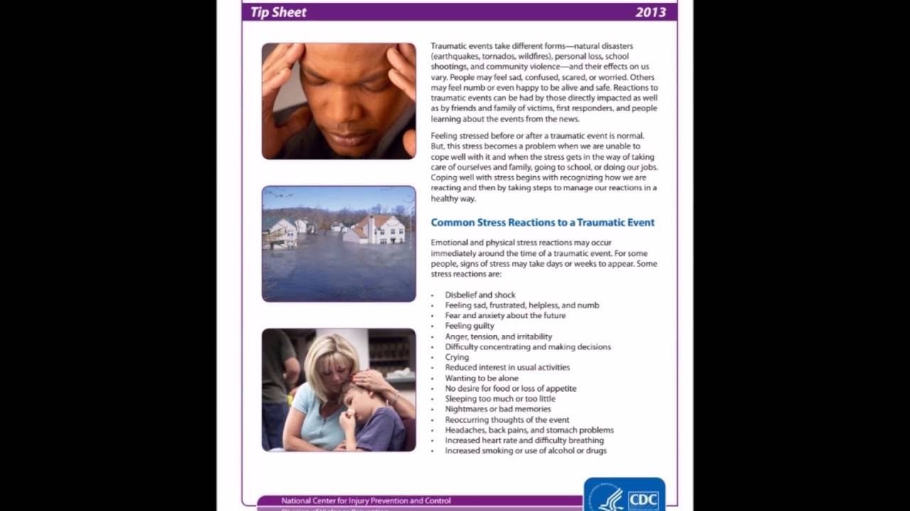 Coping with Stress After a Traumatic Event CDC v4 - YouTube