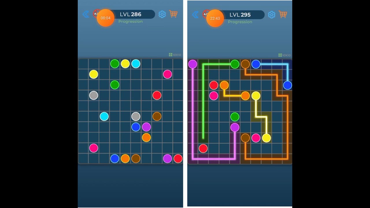 Dot Link Connect the Dots - Progression - Level 286 To Level 295 - YouTube
