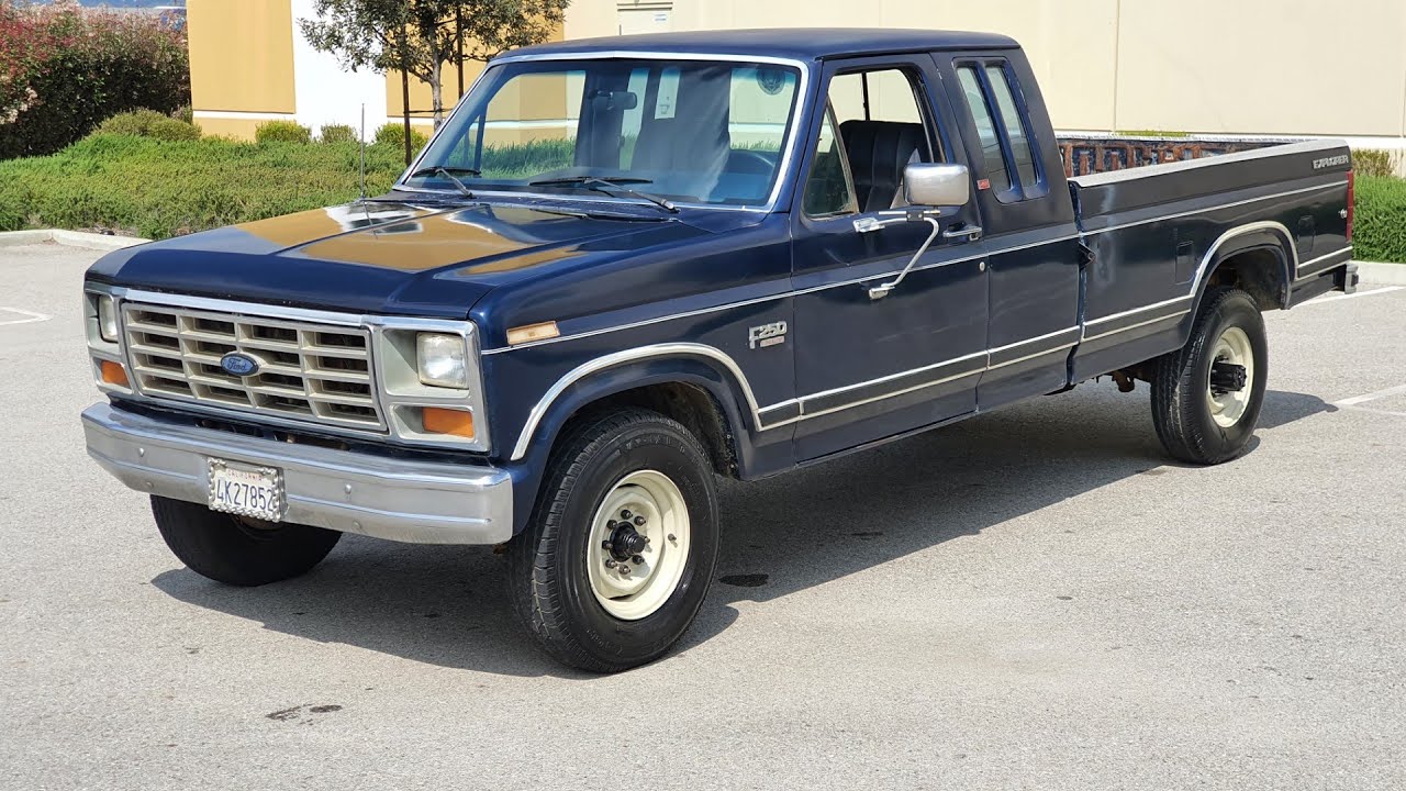 1986 Ford F250 XLT Lariat Explorer Extended Cab Dunkelblau - YouTube