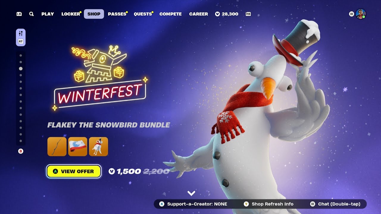 FORTNITE BUYING FLAKEY THE SNOWBIRD BUNDLE - YouTube
