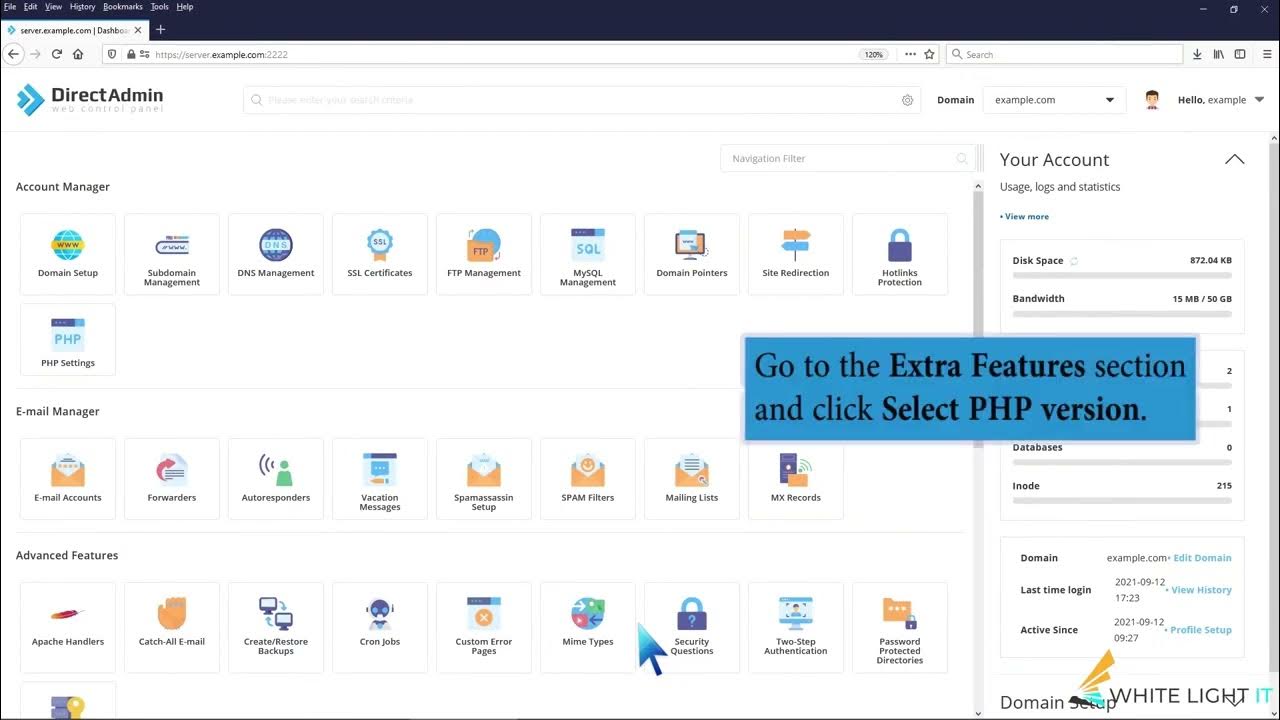 How to increase or decrease PHP Memory Limit via CloudLinux Selector in DirectAdmin WhiteLight ...