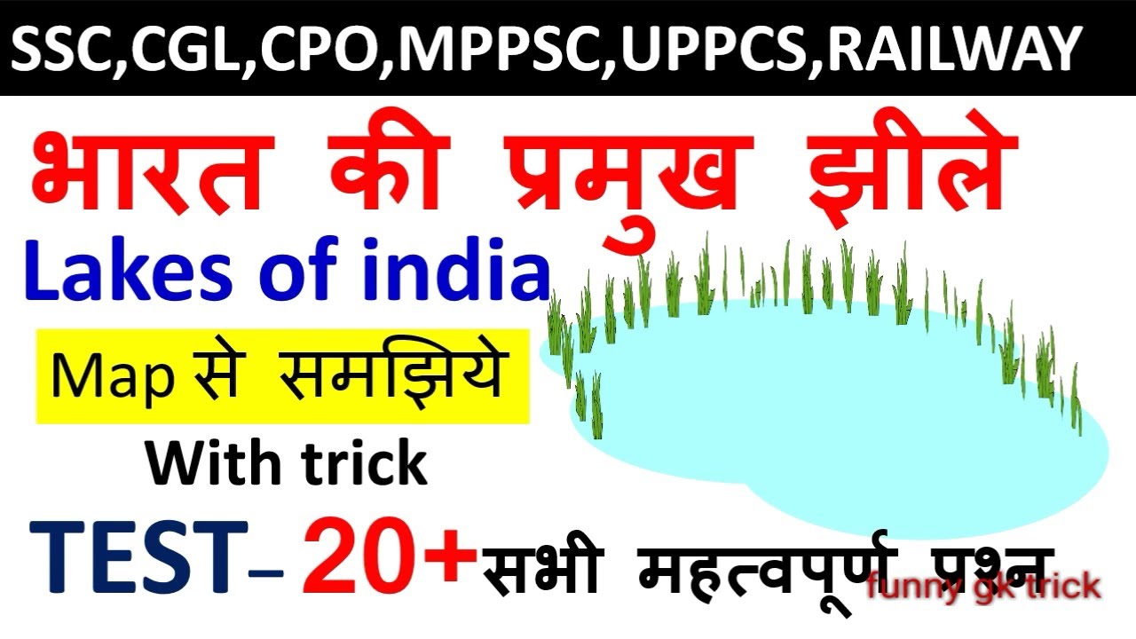 Indian lakes भारत की प्रमुख झीले Major Lakes of India online geography ...